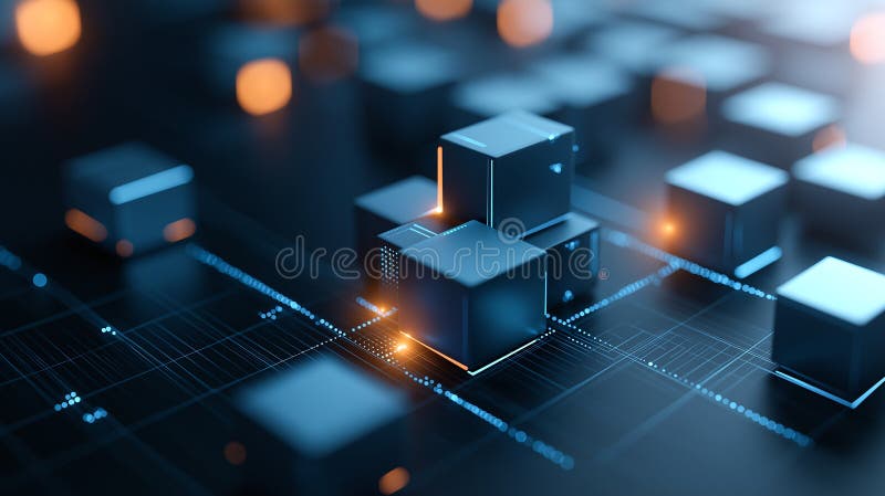 Luminous Digital Cubes Virtual World Stock Photos - Free & Royalty-Free ...