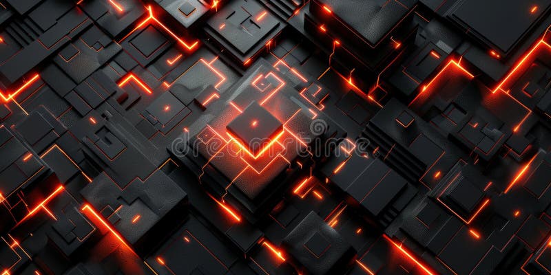 Abstract Digital 3D Rendering of Technology and Architecture. Created ...