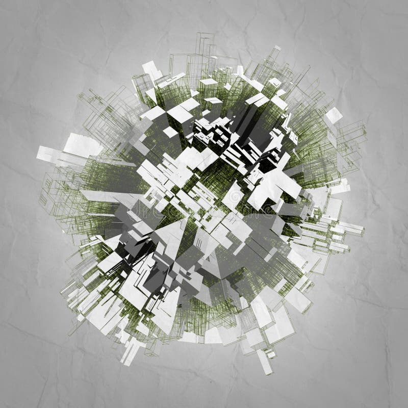 Abstract Digital 3d Spheric Object with Chaotic Shape Stock ...