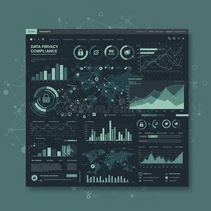 Abstract Digital Dashboard Focusing on Data Privacy Compliance ...