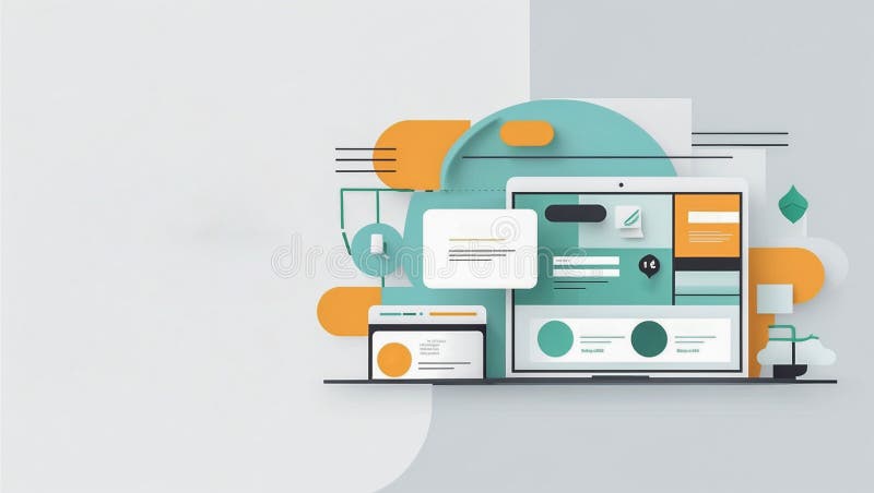 Abstract Digital Dashboard UI Design Concept Stock Illustration ...