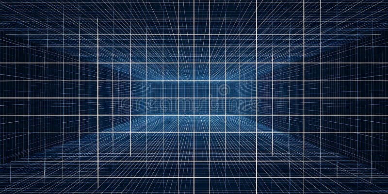 Abstract Digital Data Background Glowing Blue Grid Pattern Stock ...