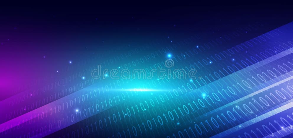 Abstract Digital Data Binary Code Diagonal on Blue Background with ...