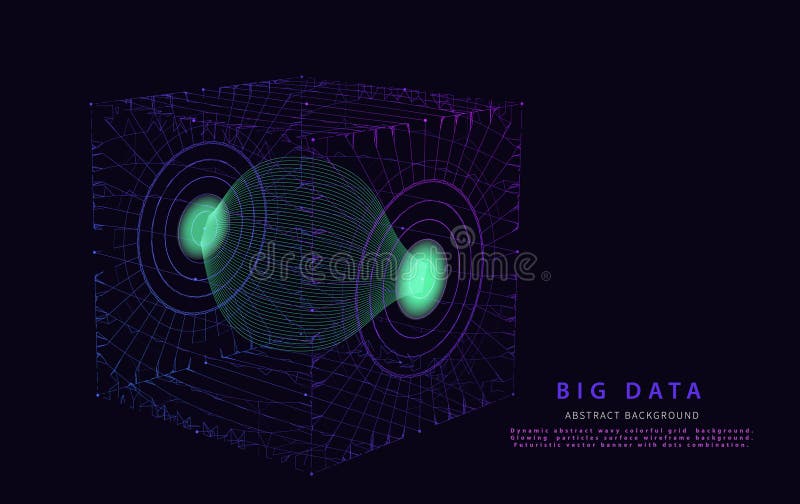 Abstract Digital Data Box . Futuristic Big Data Analysis Visualization ...