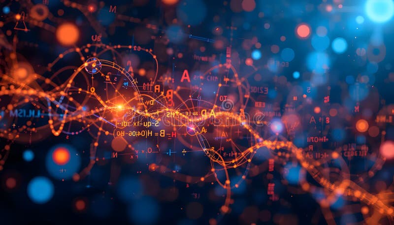 Abstract Digital Data and Connected Information Illustration Over Dark ...
