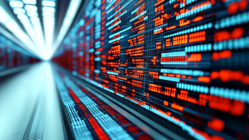 Abstract Digital Data Flow with Glowing Lines and Vibrant Colors ...