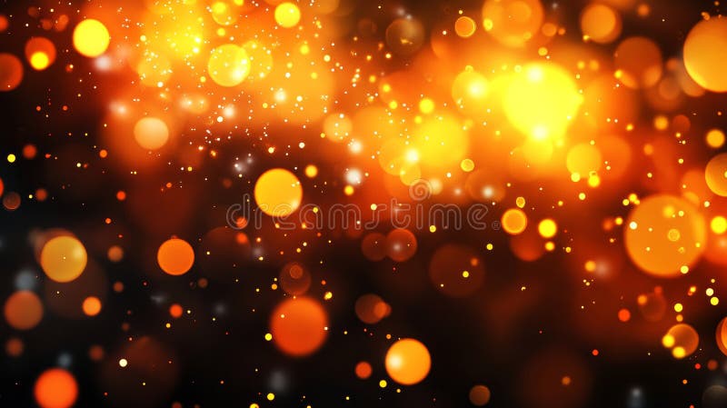 An Abstract Digital Data Flow, Illuminated by Orange Particles and Binary Code Stock Photo ...