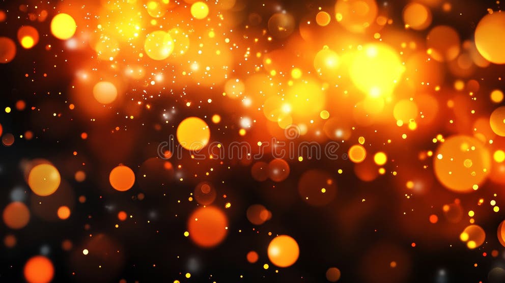 An Abstract Digital Data Flow, Illuminated by Orange Particles and Binary Code Stock Photo ...