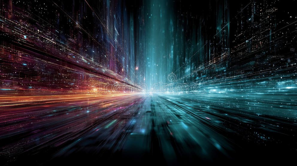 Abstract Digital Data Flow In Network Environment Stock Image Image Of Matrix Fast 382067023