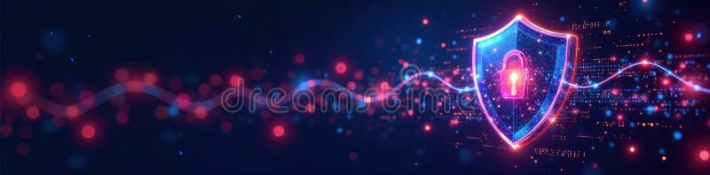 Abstract Digital Data Flow with Security Shield Design Privacy Stock ...