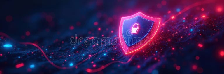 Abstract Digital Data Flow with Security Shield, Flow, Futuristic Stock ...