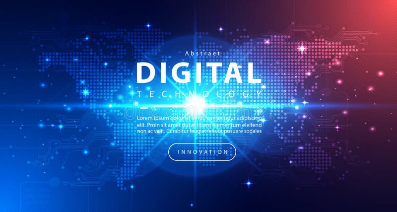 Digital Ai Big Data Technology Futuristic Blue Background, Cyber Cloud Security, Abstract Space ...