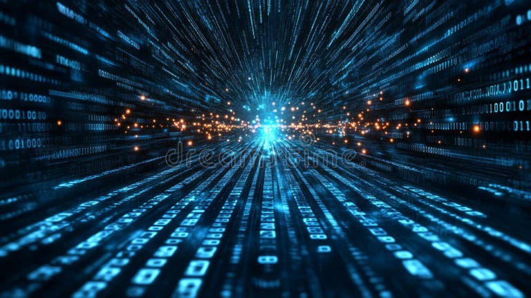 Abstract Digital Data Stream Background Stock Illustration ...