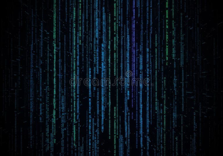 Abstract Digital Data Stream Background with Glowing Particles Stock ...