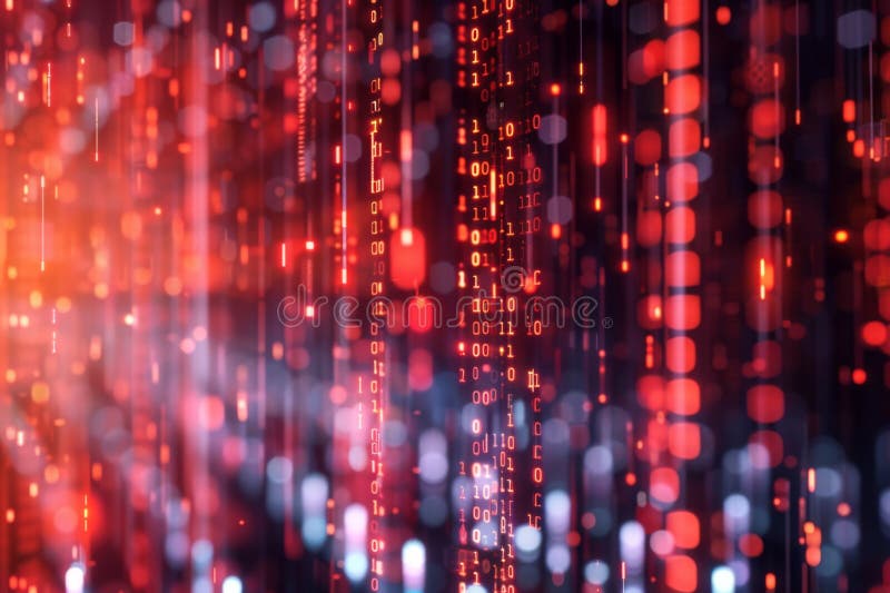 Abstract Digital Data Stream Background Stock Illustration - Illustration of blue, connection ...