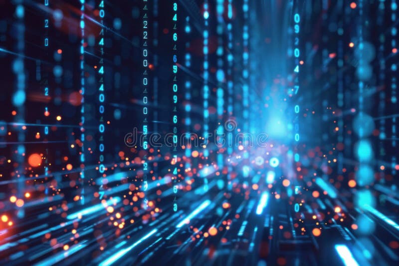 Abstract Digital Data Stream Background Stock Photo - Image of ...