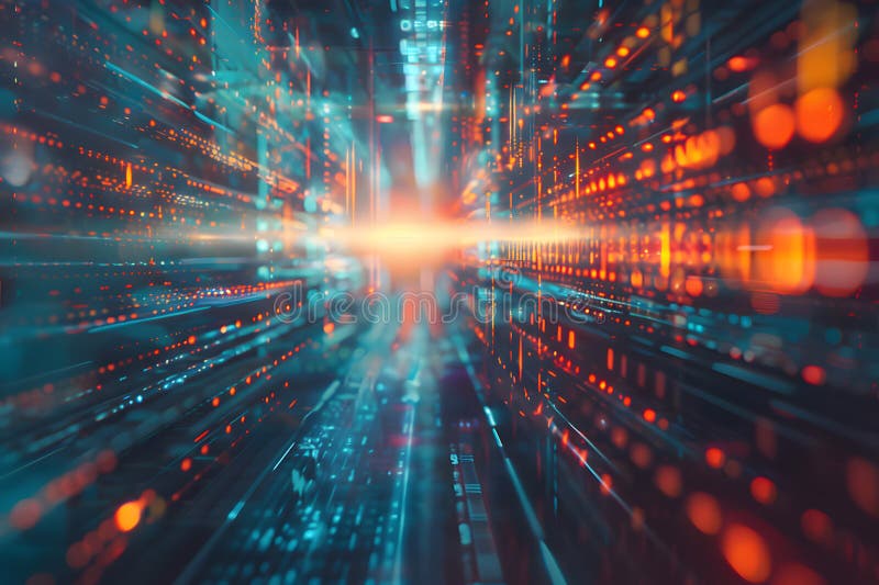 Abstract Digital Data Stream Background Stock Illustration ...