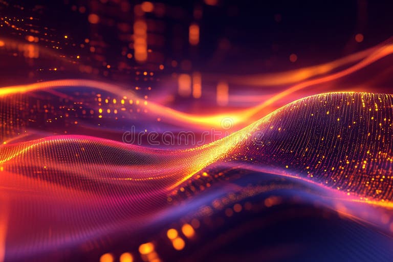 Abstract Digital Data Stream with Binary Code Flow Stock Illustration - Illustration of tech ...