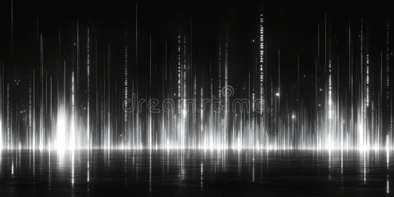 Abstract Digital Data Stream, Binary Code Flowing Lines, Big Data Transfer, Technology ...