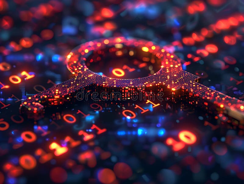 Abstract Digital Data Stream Encryption Visualization Stock Illustration Illustration Of Lock