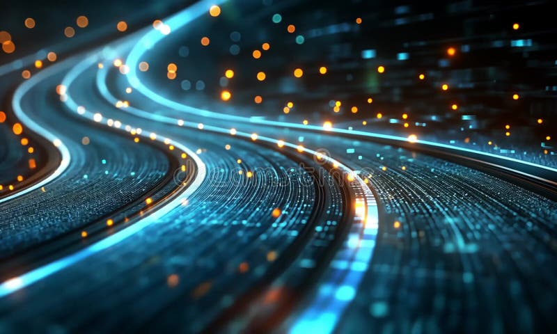 Abstract Digital Data Stream: Futuristic Technology Background Stock ...