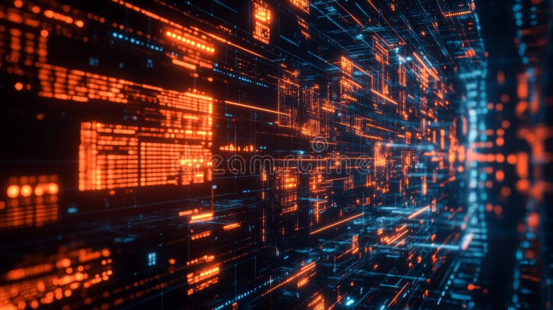 Abstract Digital Data Stream Visualization Stock Illustration Illustration Of Science