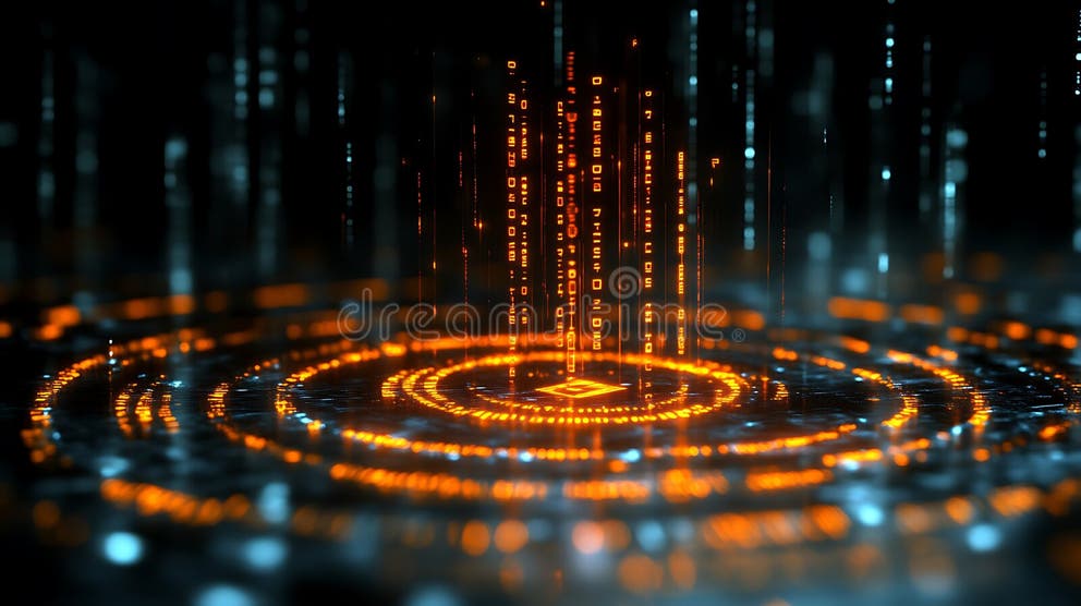 Abstract Digital Data Stream Visualization Stock Illustration ...