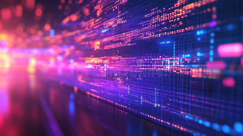 Futuristic Digital Data Stream Background Neon Colors Stock Photos - Free & Royalty-Free Stock ...