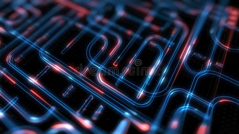 Abstract Digital Data Transfer with Colorful Vertical Lines on Black ...