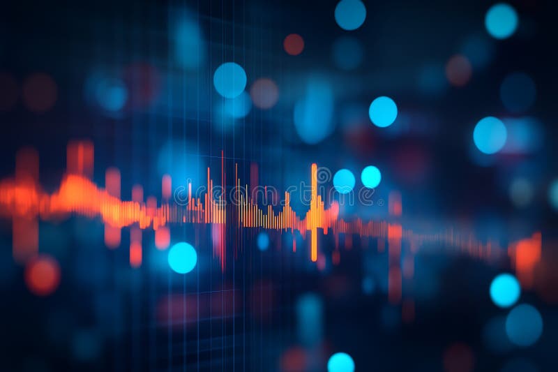 Abstract Digital Data Visualization with Bokeh Lights Stock Illustration - Illustration of ...