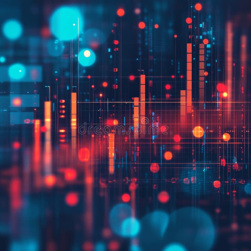 Abstract Digital Data Visualization with Colorful Patterns and Light ...