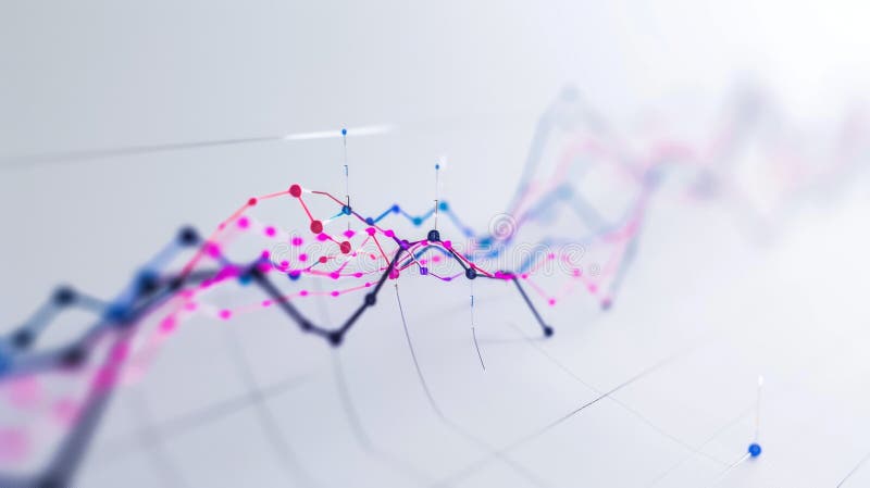 Abstract Digital Data Visualization with Dynamic Lines Stock Image ...