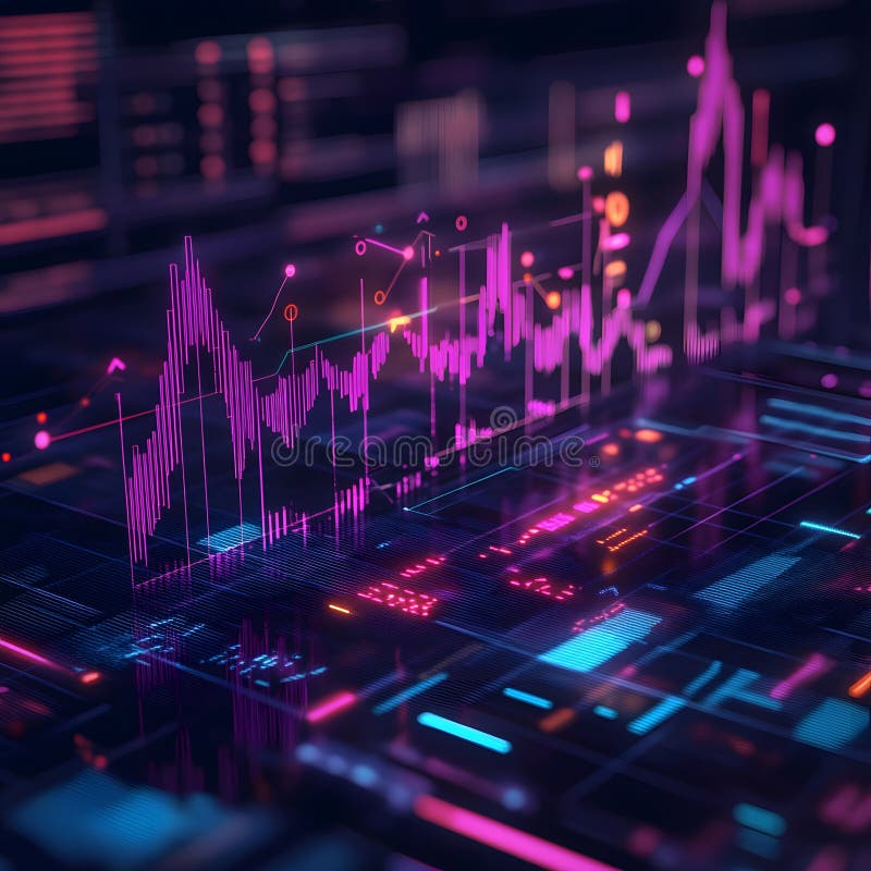Abstract Digital Data Visualization with Glowing Lines and Vibrant ...