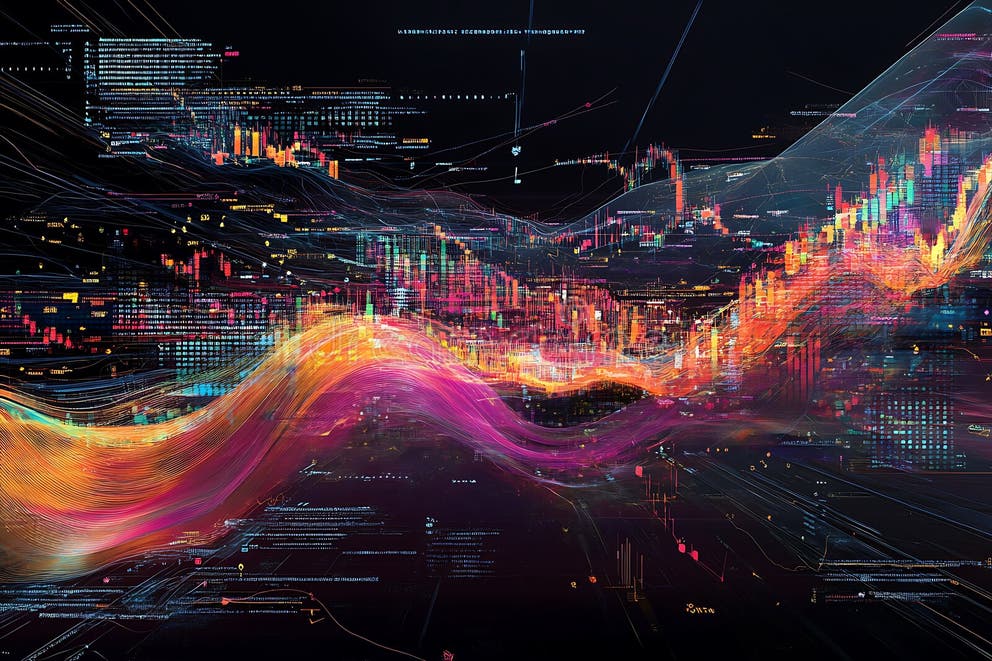 Abstract Digital Data Visualization Stock Illustration - Illustration ...