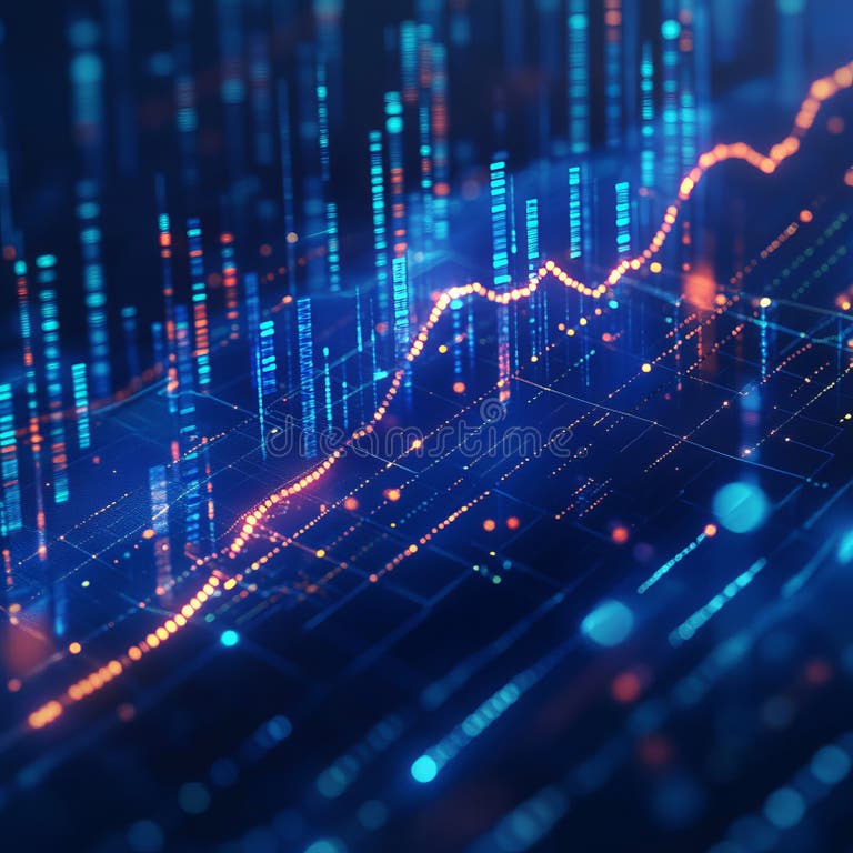 Abstract Digital Data Visualization Trend Analysis Graphic Design Stock ...