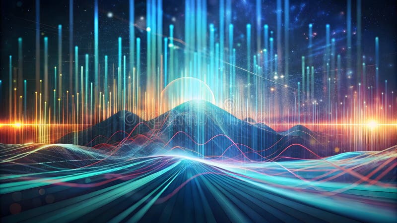 Abstract Digital Design with Bright Lines and Dots for Tech Background ...