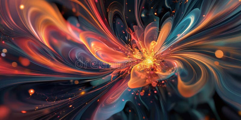 Abstract Digital Design of Colorful Flowing Waves Stock Illustration ...