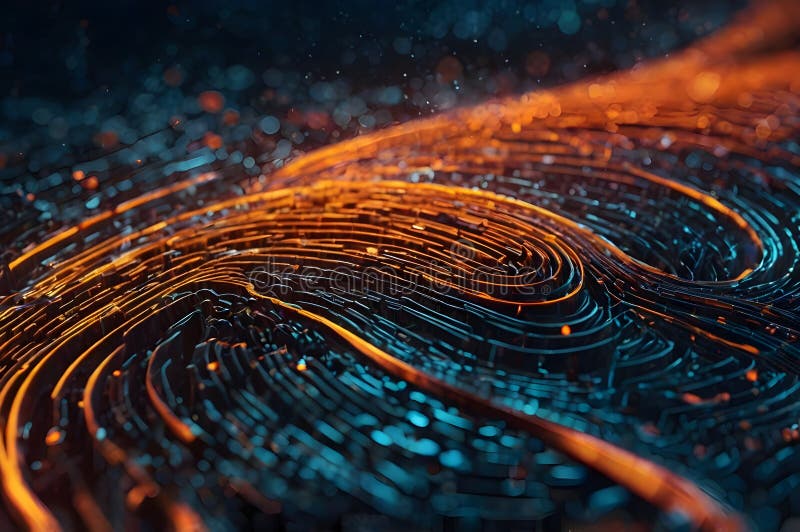 Cyber Data Wave – Abstract AI-Inspired Digital Design with Circuit-Like ...