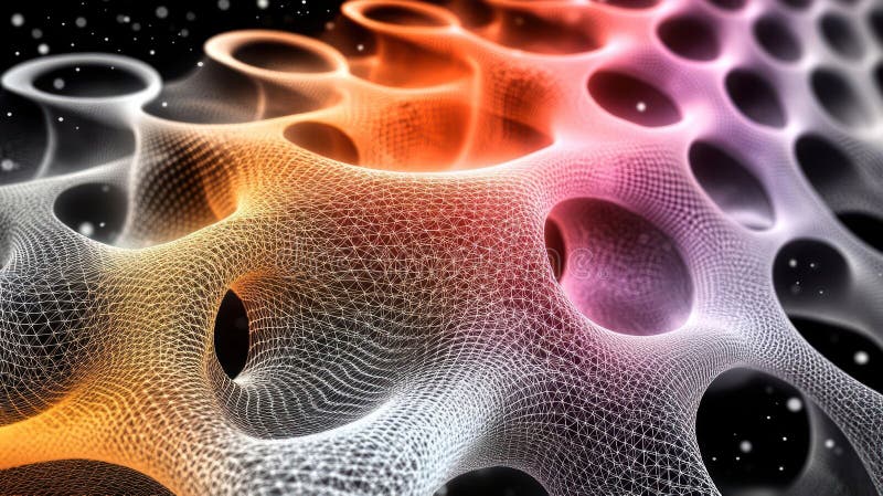 Abstract Digital Design Featuring a Mesh-like Structure with Vibrant ...