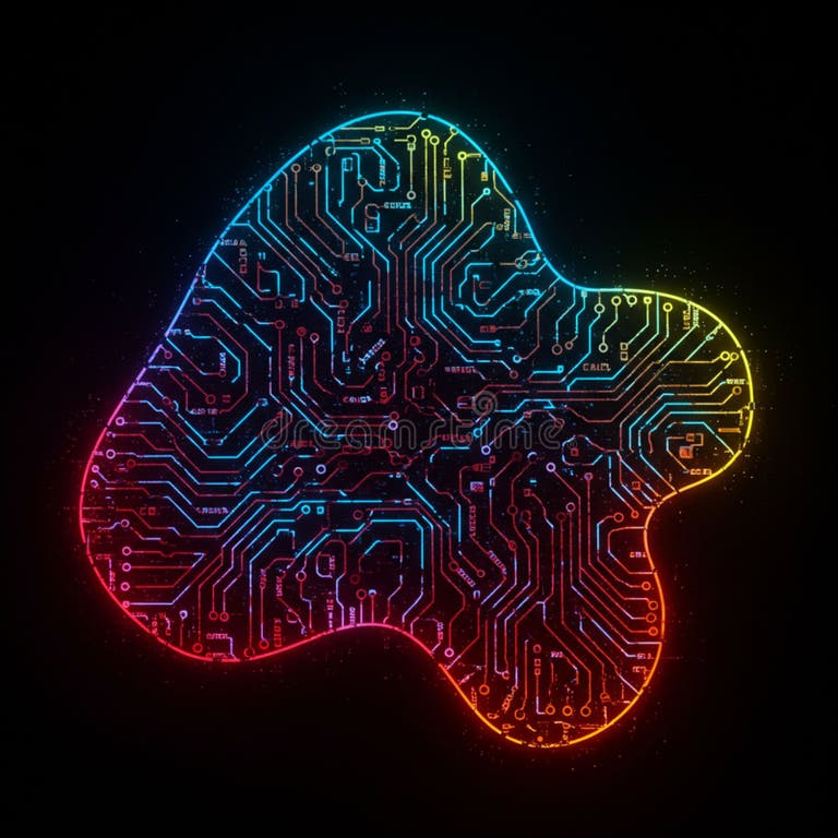 Abstract Digital Design Resembling a Circuit Board in an Irregular ...