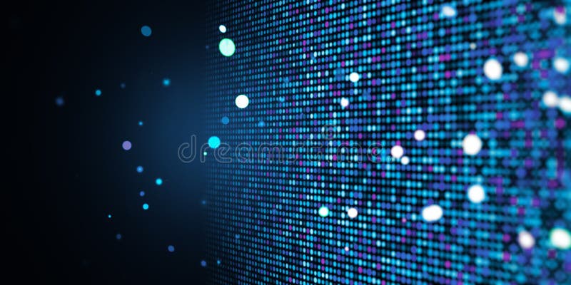 Abstract Digital Dots Background with Blue and Purple Lights on a Dark ...