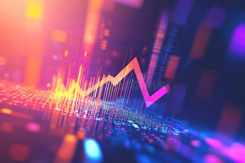 Abstract Digital Downward Trend Graph Showing Market Decline and ...