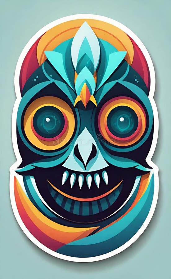 Abstract Digital Drawing of the Monster Logo Stock Illustration ...