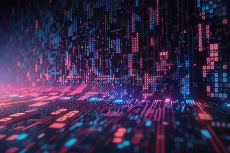 Unleashed Ai Algorithms And The Concept Of Blue Digital Cyberspace With Network Connections