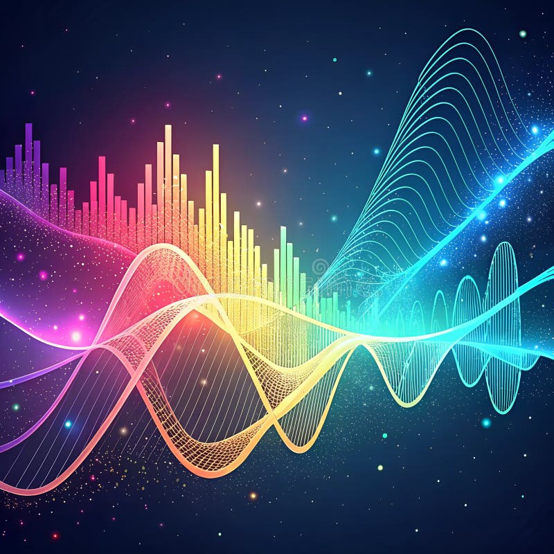 Abstract Digital EQ Equalizer. Sound Wave Design Element Stock Photo ...