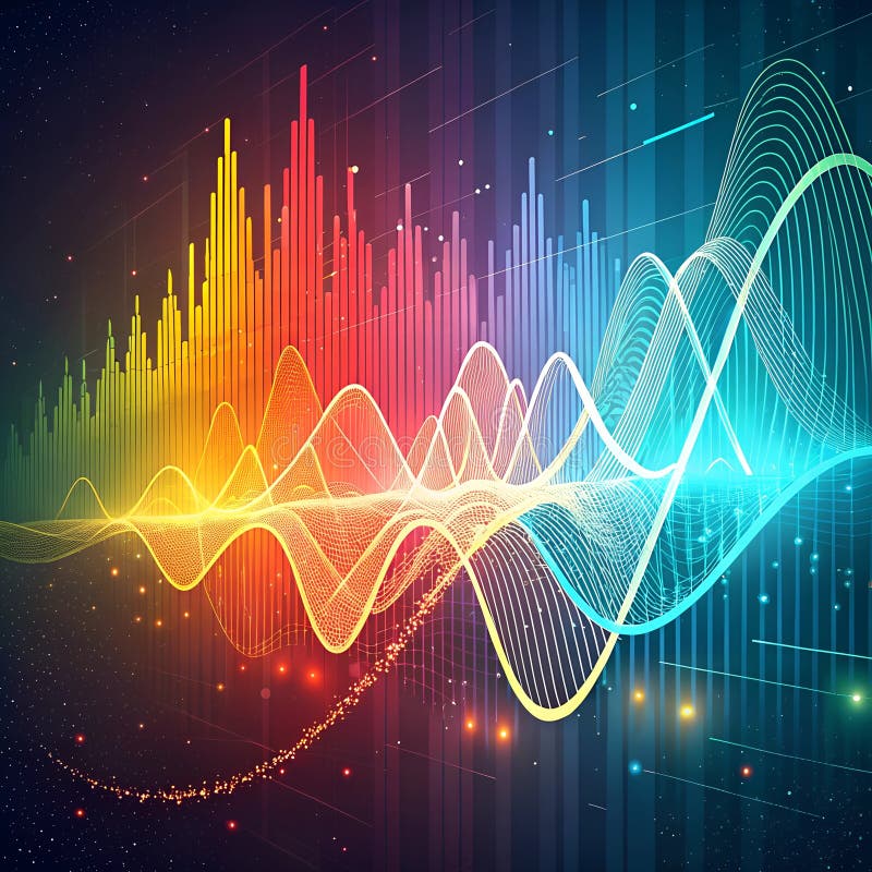 Abstract Digital EQ Equalizer. Sound Wave Design Element Stock Image ...