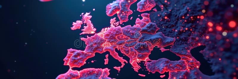 Abstract Digital Europe Map with Cloud Network Networking Abstract ...