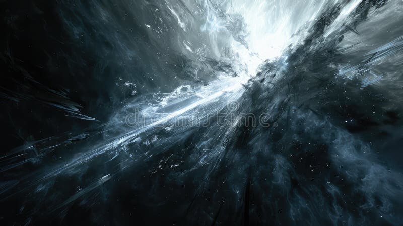 Abstract Digital Explosion with Debris and Particle on a Dark ...