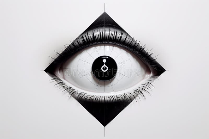An Abstract Digital Eye Against a Black and White Background ...