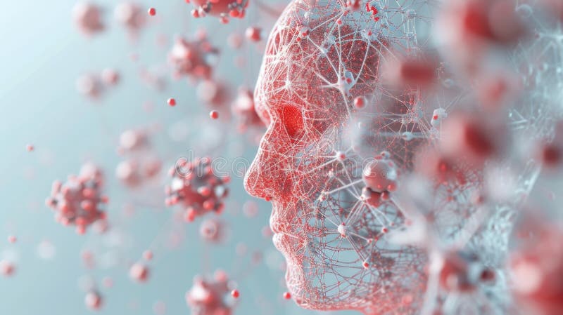 Abstract Digital Face Constructed from Neural Connections Stock Image ...